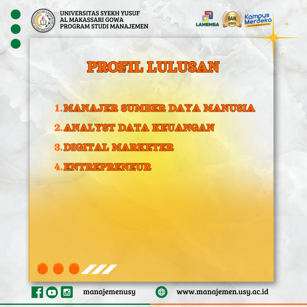 PROFIL LULUSAN – PROGRAM STUDI MANAJEMEN